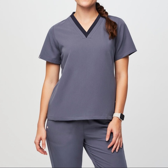 wearfigs | Tops | Figs Space Navy Oran Slim Scrub Top | Poshmark